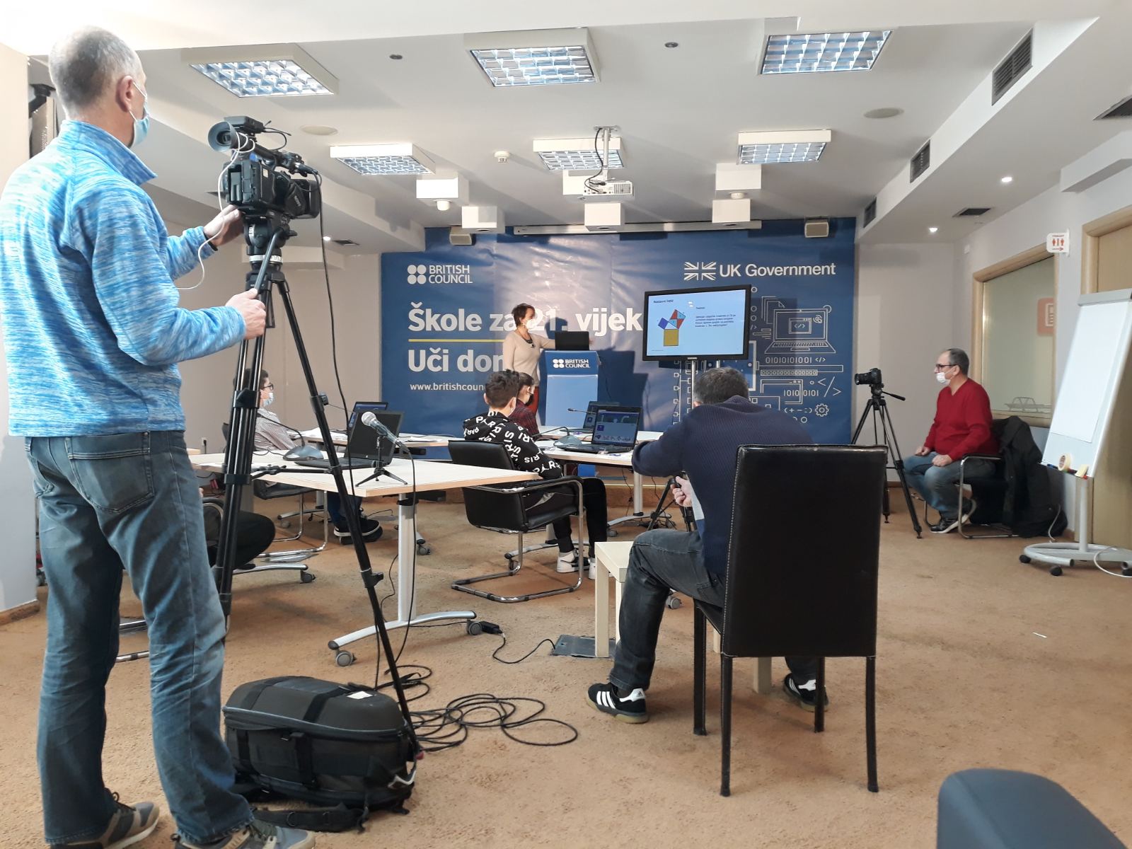 Filming TV classes as part of programme "21st Century Schools ...